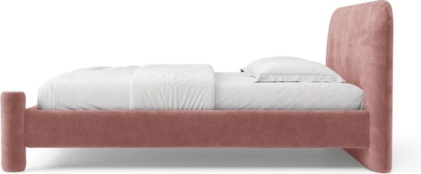 Růžová čalouněná dvoulůžková postel s roštem 140x200 cm Vera – Micadoni