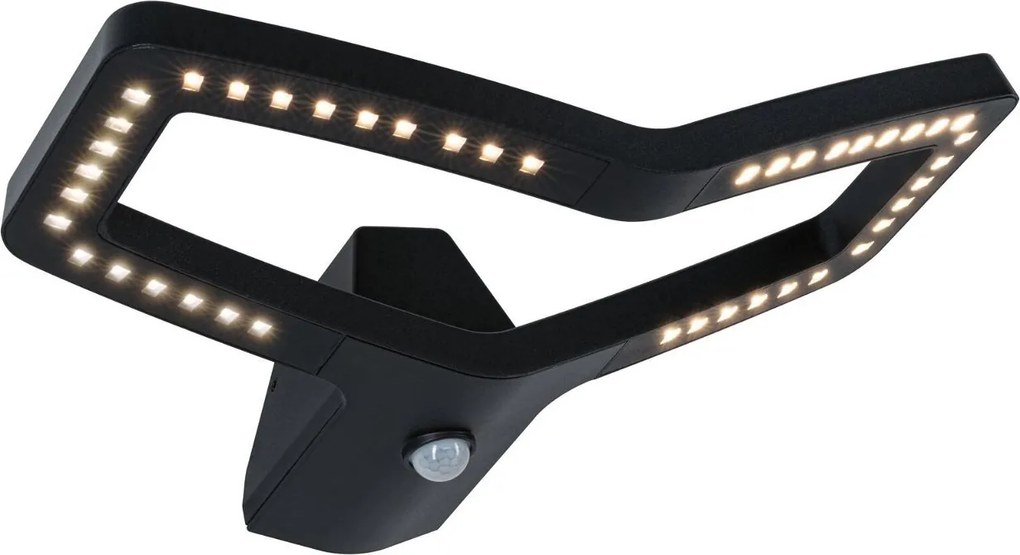P 94793 LED venkovní nástěnné svítidlo Smart Home Zigbee 3.0 Alara pohybové čidlo IP44 hranaté 375x270mm RGBW+ 10W 230V antracit kov - PAULMANN
