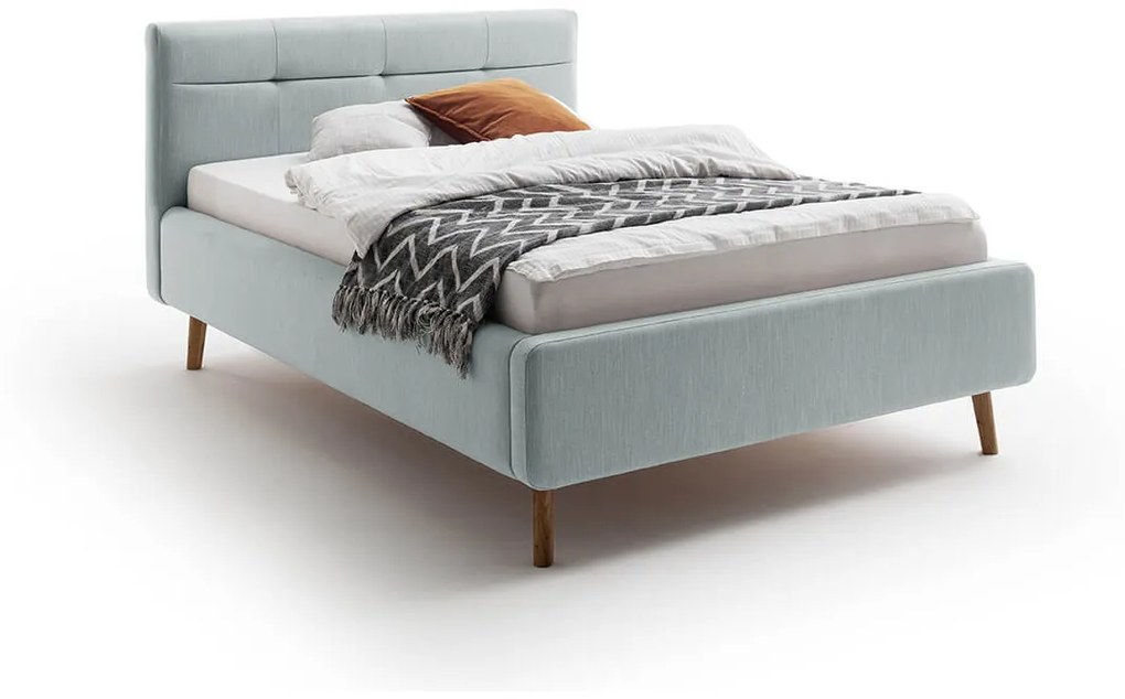 Dvoulůžková postel anika s úložným prostorem 140 x 200 cm modrá MUZZA