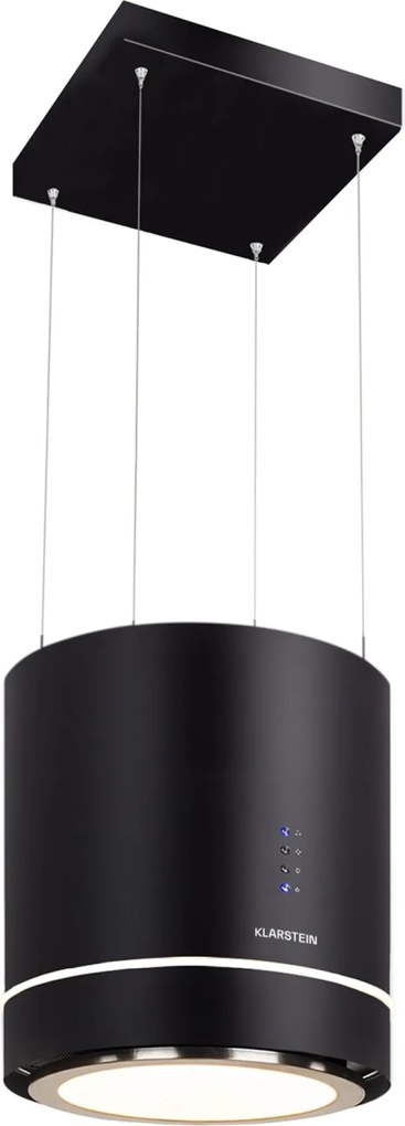 Klarstein Tron Ambience, digestoř, 40 cm, ostrůvková, 521 m³/h, LED, černá