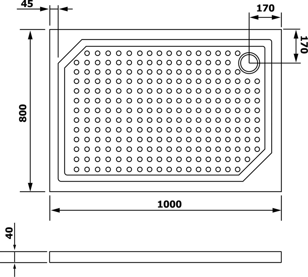 Gelco SARA 100 x 80 cm GS10080 sprchová vanička litý mramor
