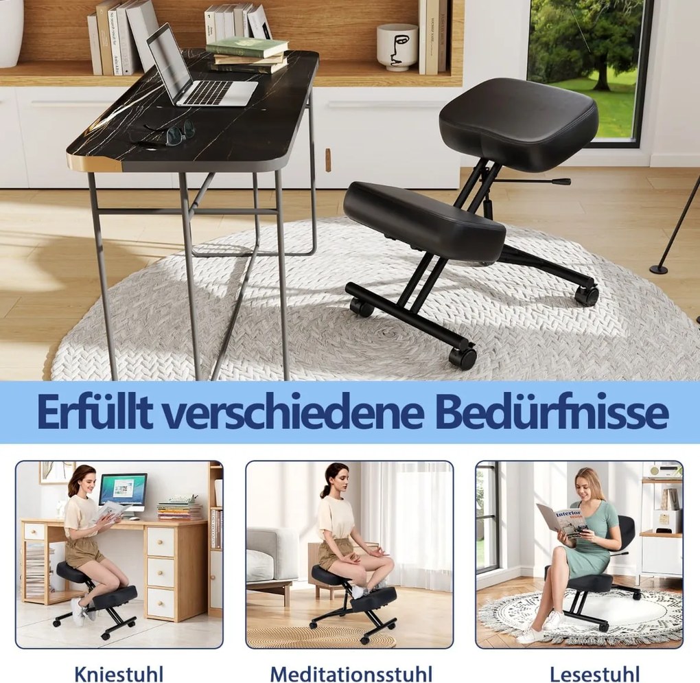 Costway Ergonomická podkolenní stolička se šikmým sedákem pro ortopedickou