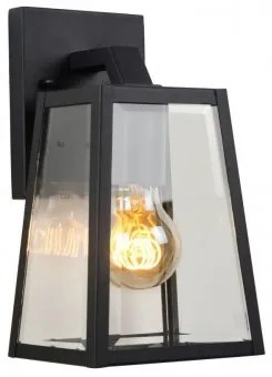 LUCIDE MATSLOT Wall Light IP23 E27 H25cm Black, nástěnné svítidlo