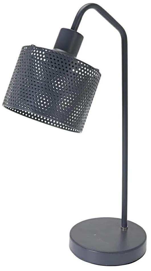 DekorStyle Kovová stolní lampa 46 cm - šedá