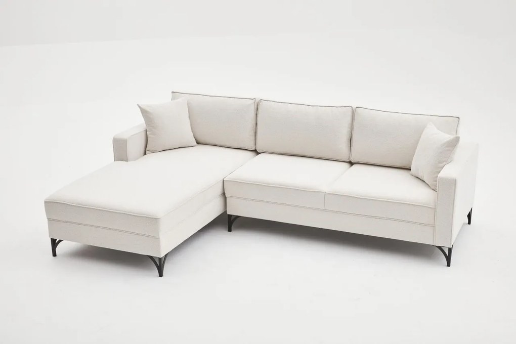 Hanah Home Rohová pohovka BERLIN krémová levá 258 cm 825BLC2803