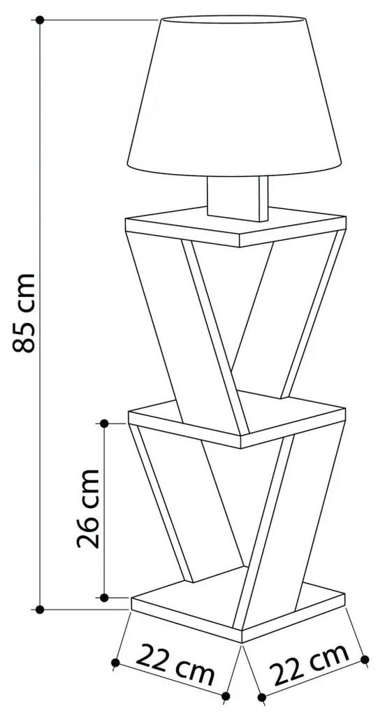 Stojací lampa Kozena 85 cm dub/bílá