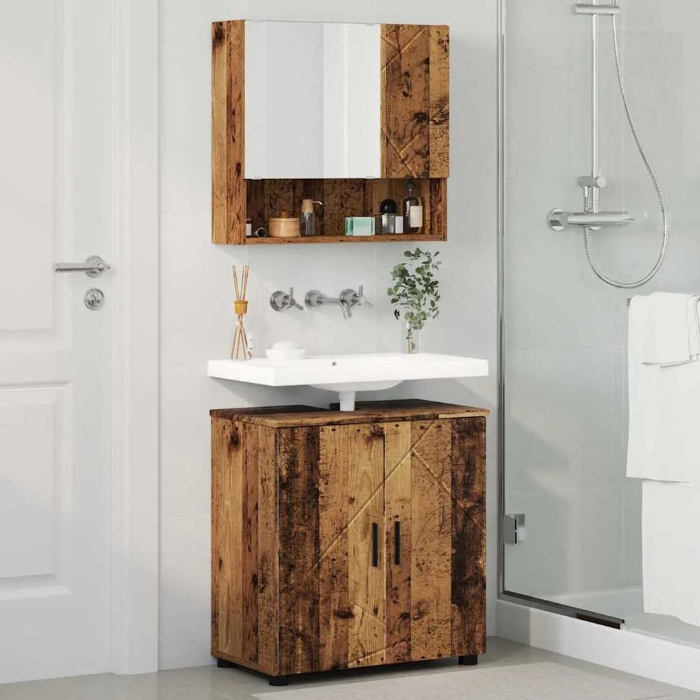 Sada koupelnového nábytku 2 ks Staré dřevo 61 x 35 x 64 cm 3392941