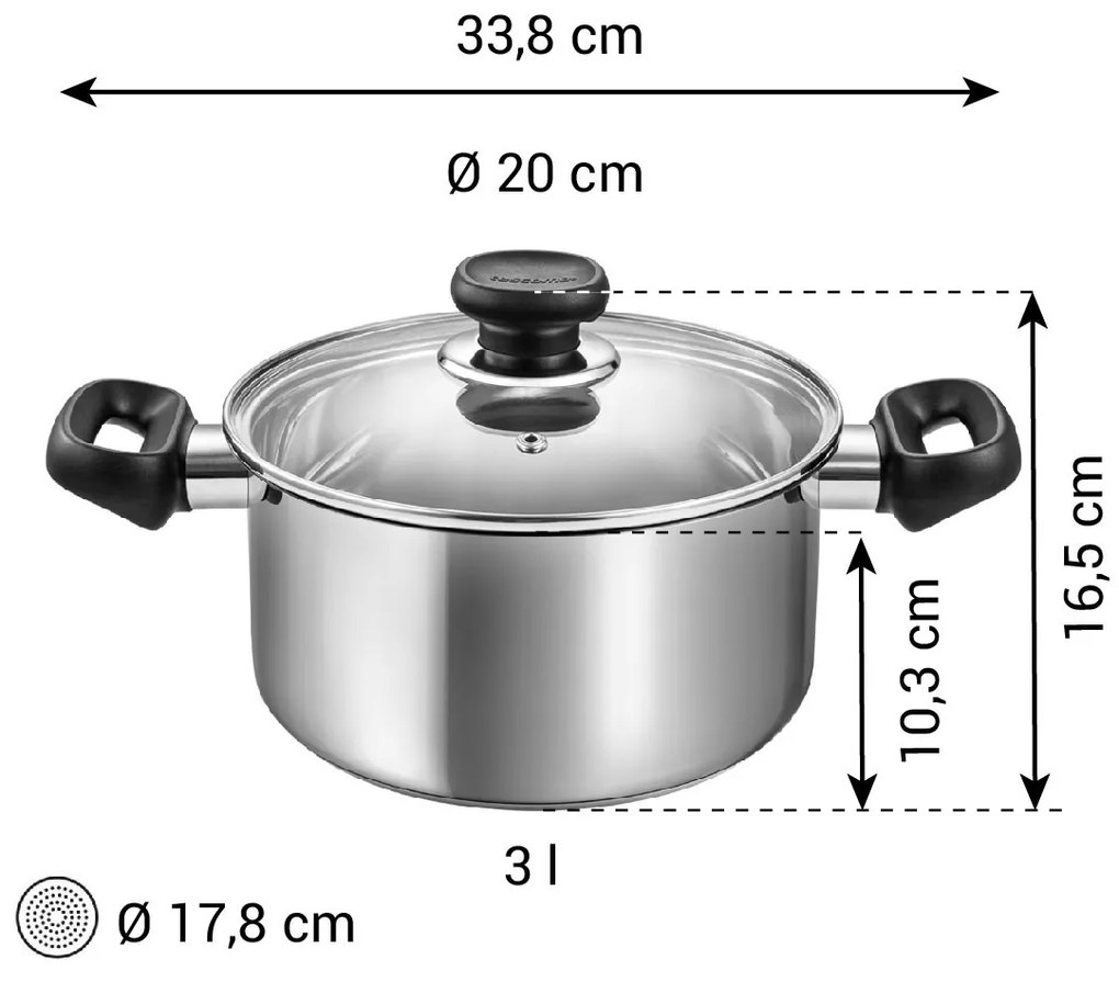 TESCOMA Kastrol BRAVA s poklicí ø 20 cm, 3,0 l