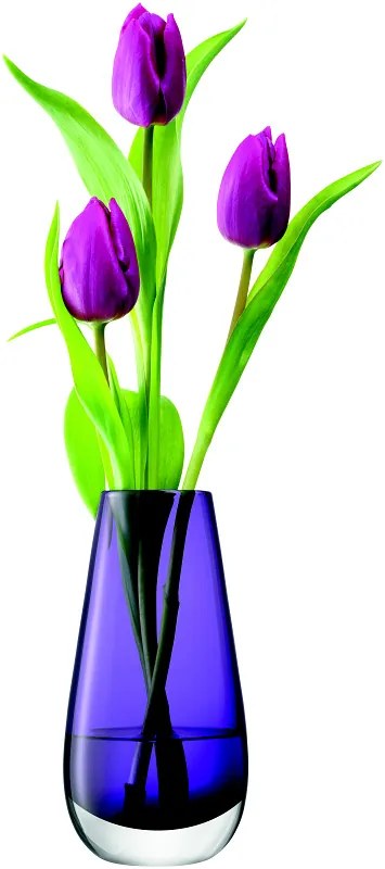 LSA Flower  skleněná váza malá, 14cm, nachová/fialová, Handmade