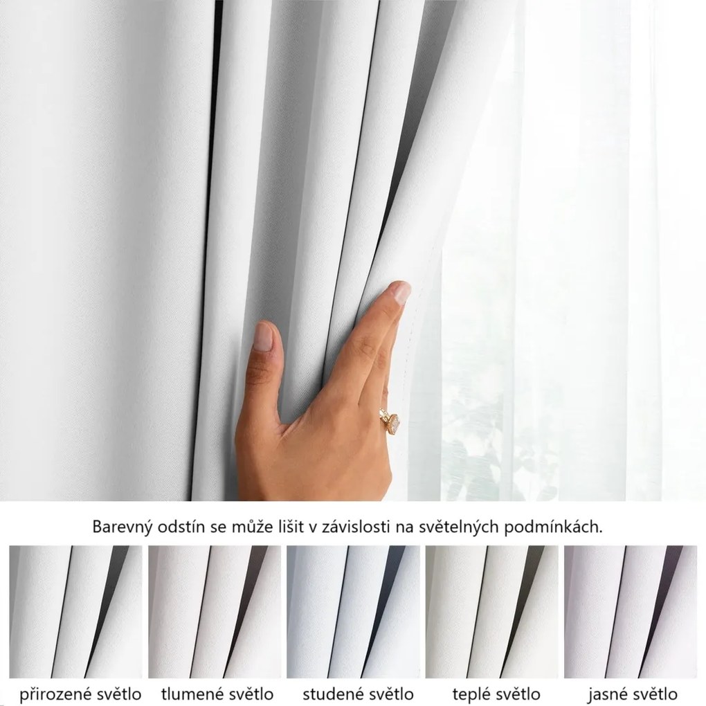 Závěs AmeliaHome Blackout s průchodkami 140x175 cm světle šedý