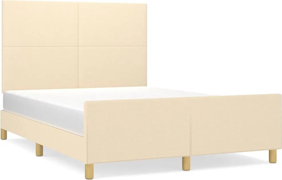 Rám postele bez matrace krémový 140 x 200 cm textil 3124900