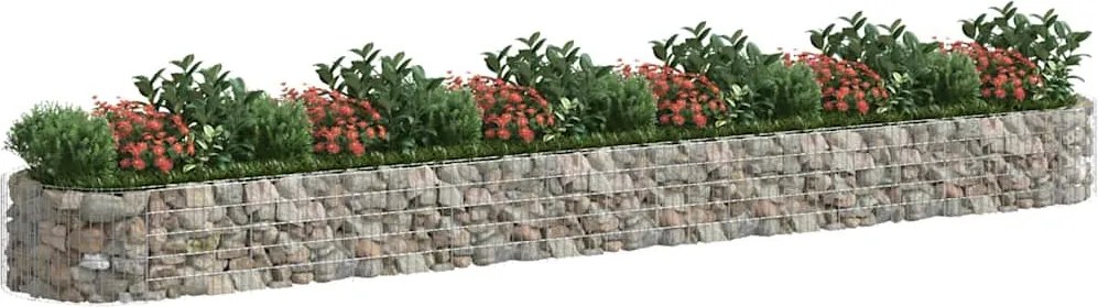 Gabionový vyvýšený záhon pozinkované železo 600 x 100 x 50 cm 152044