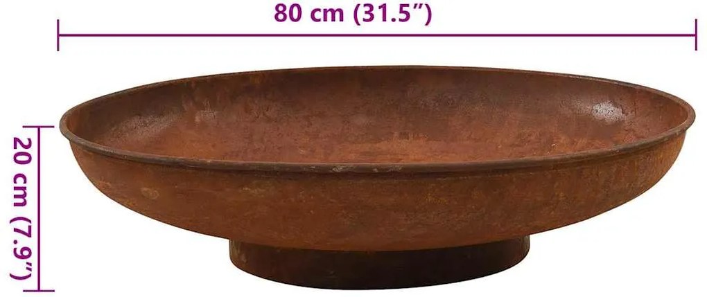 Přenosné ohniště 80 cm ocel 313345