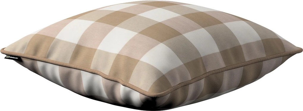 Gabi - potah na polštář šňůrka po obvodu barva béžová látka vzorované