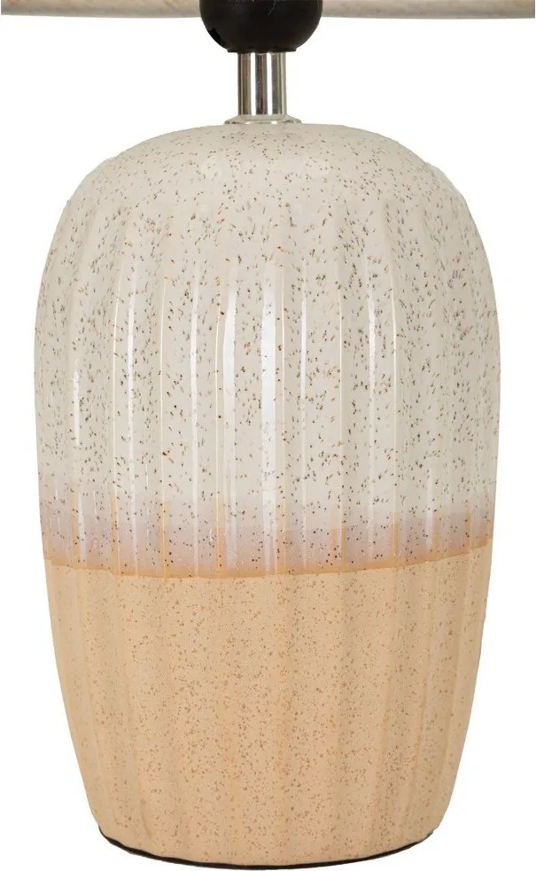 Krémová keramická stolní lampa s textilním stínidlem (výška 44 cm) Japandi – Mauro Ferretti