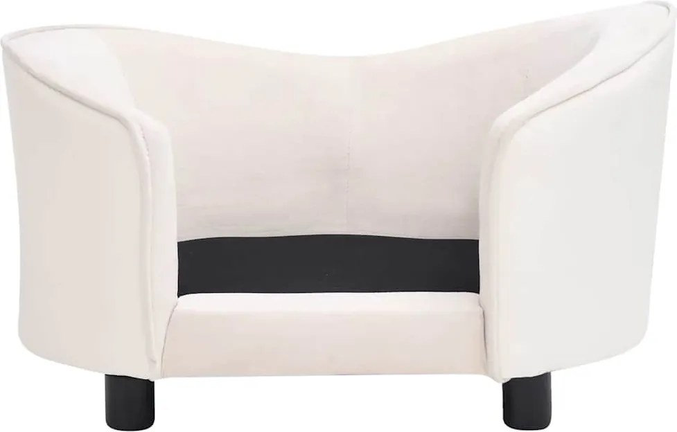 Pohovka pro psy krémová 69 x 49 x 40 cm plyš a umělá kůže 171036