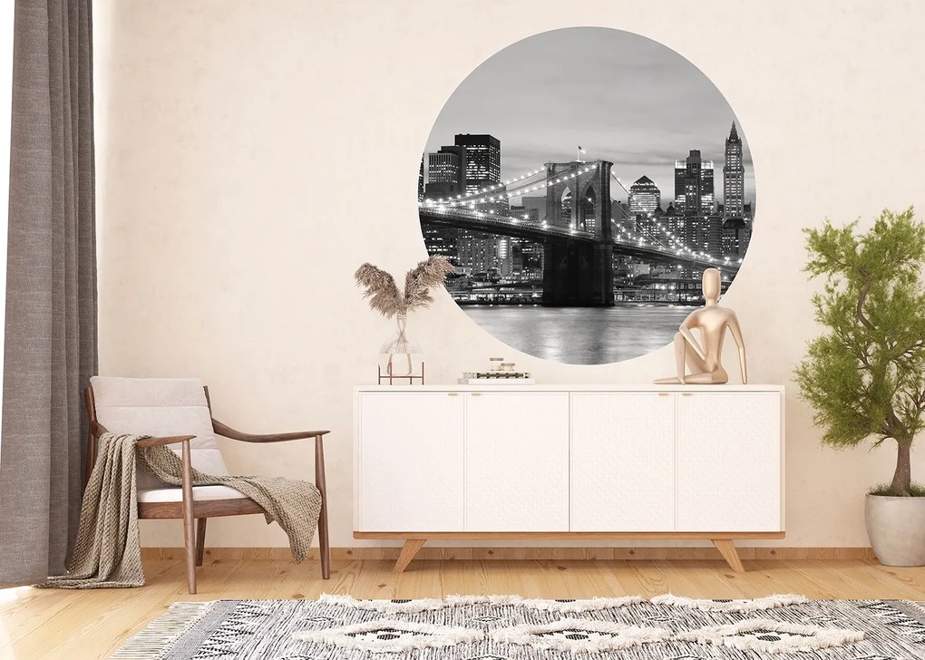 Samolepící vliesová fototapeta na zed' Výhled na Brooklynský Most | 140 x 140 cm | DCR3308