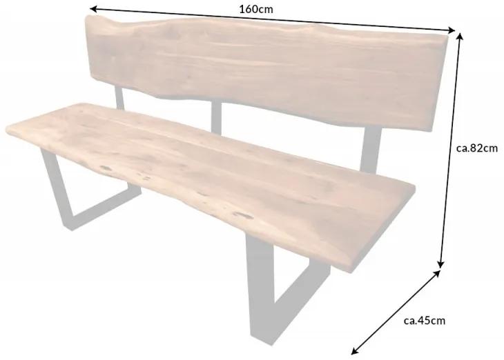 Přírodní akáciová lavice Mammut 160 cm