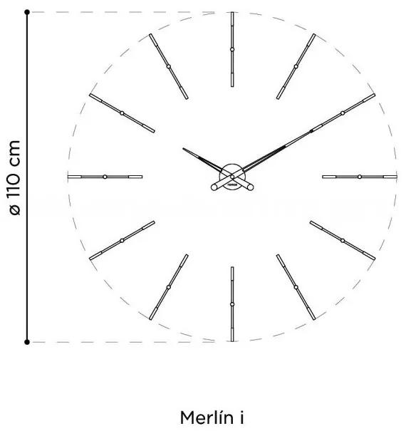 Designové nástěnné hodiny Nomon Merlin 12i black 110cm