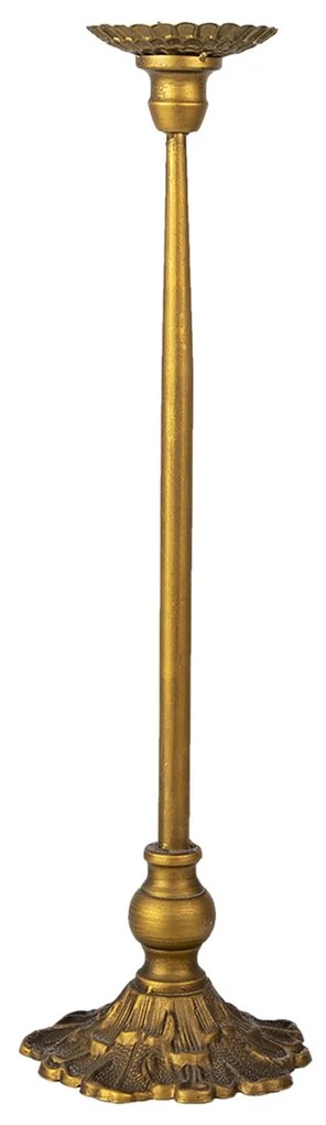 Kovový zlatý svícen s patinou Olympe - Ø  14*51 cm