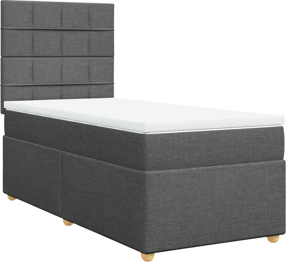 Box spring postel s matrací tmavě šedá 90x200 cm textil 3293464