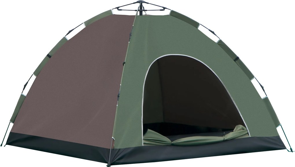 Outsunny Pop-Up Stan pro 4 Osoby, Plážový Stan s Taškou, Háčky na Světlo a Úložnými Kapsami, UV Ochrana, 210x210x135 cm
