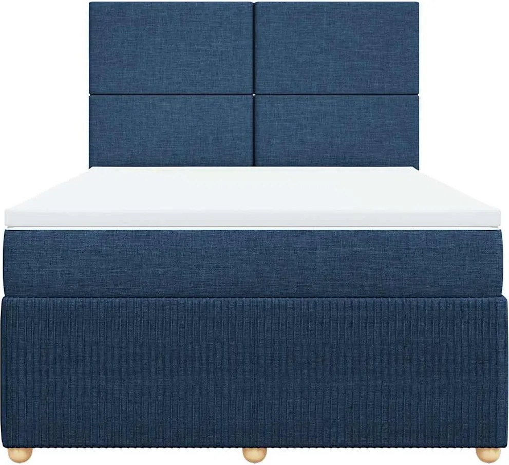 Box spring postel s matrací modrá 160x200 cm textil 3292106