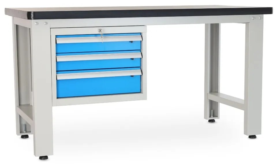 Dílenský stůl Solid MDF-30, 150 cm, závěsný box, černá