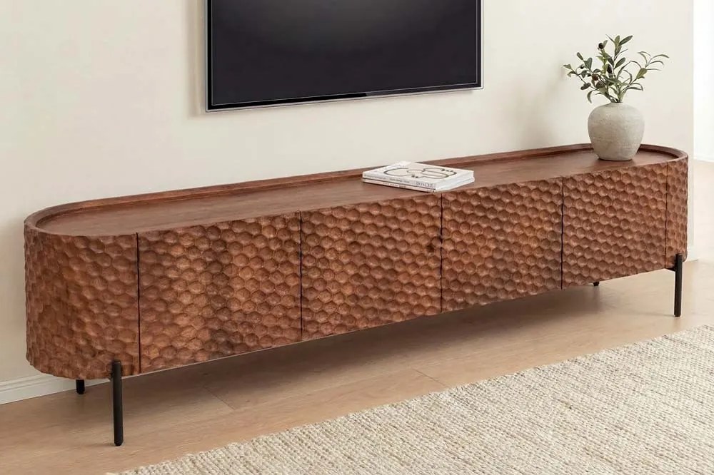 Designový TV stolek Zaxson 200 cm hnědé mango