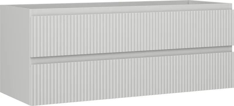 Mexen Rivel, koupelnová skříňka pod umyvadlo 120 cm, 2 zásuvky, drážkovaná, matná šedá, 91A20-12047-2-BFF62