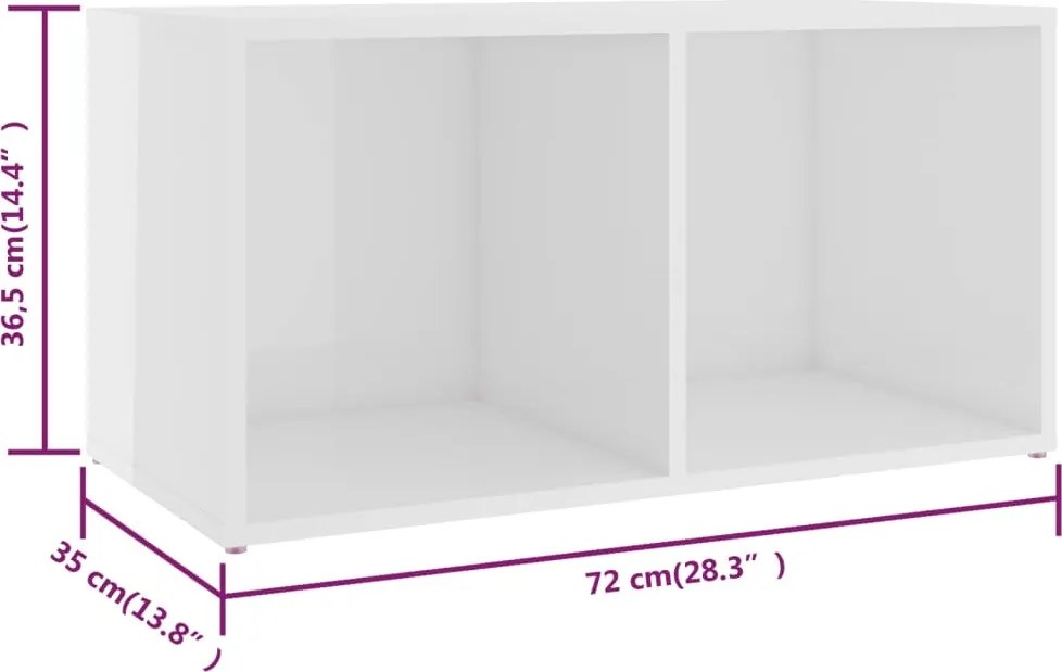 vidaXL TV skříňky 4 ks 72 x 35 x 36,5 cm dřevotříska [3079976] Barva: bílá s vysokým leskem