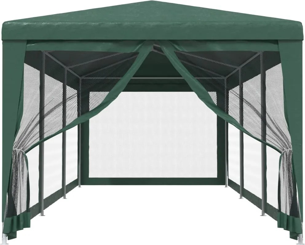 Party stan s 8 síťovanými bočnicemi zelený 3 x 9 m HDPE 319243