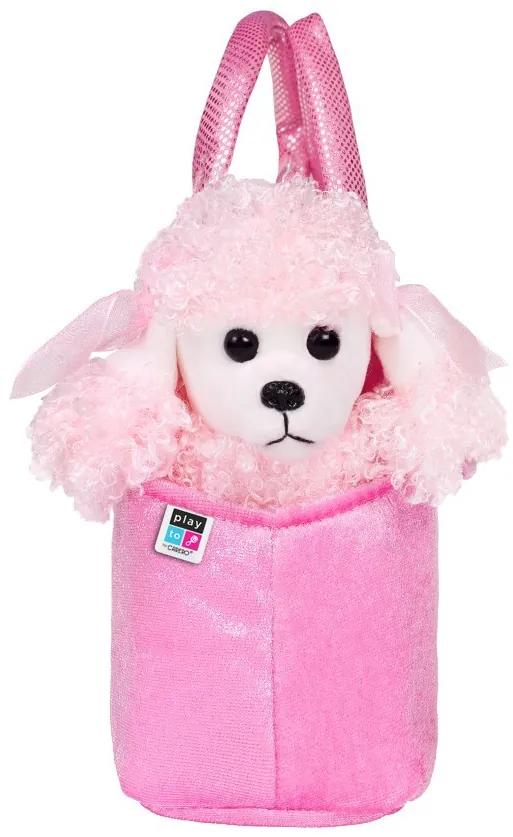 Dětská plyšová hračka PlayTo Pejsek v kabelce růžová