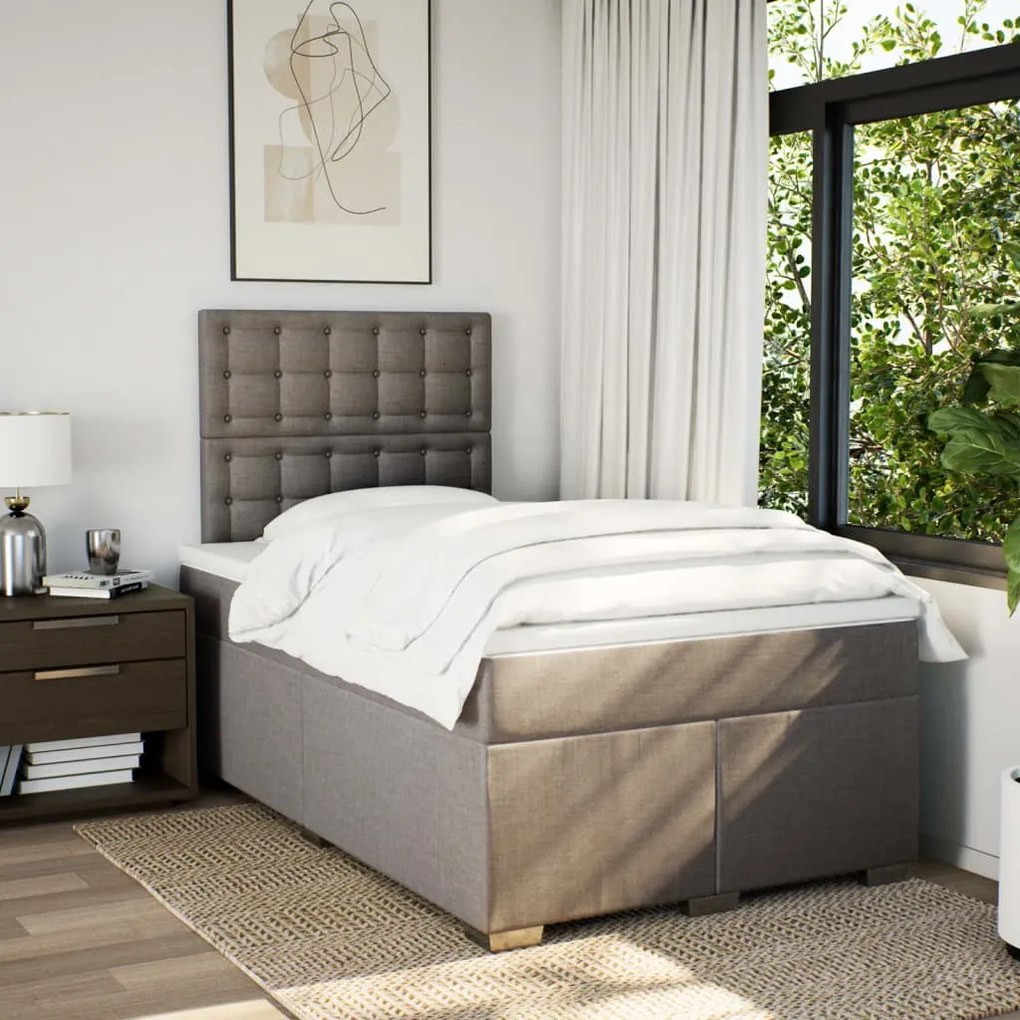 Box spring postel s matrací taupe 120x190 cm textil 3290445
