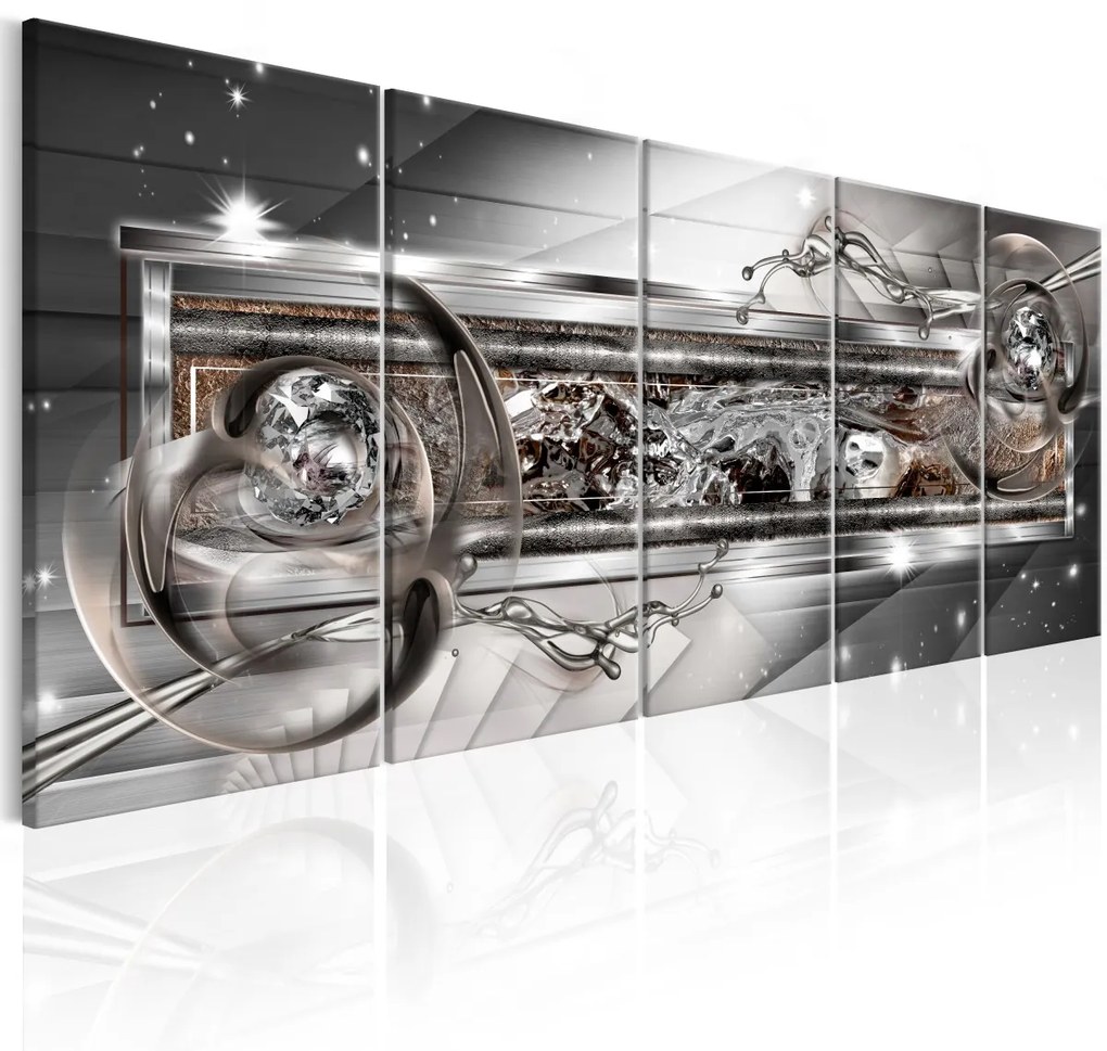 Vícedílný obraz - stříbrný lesk (150x60 cm) - Murando DeLuxe