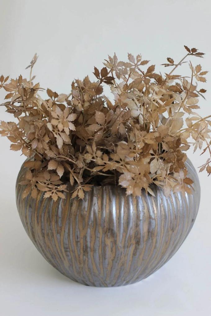 Hnědě zlatý keramický květináč 25cm