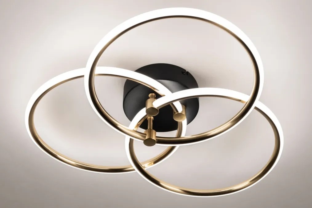 Stropní stmívatelné LED svítidlo Omega Venta 50 Black and Gold