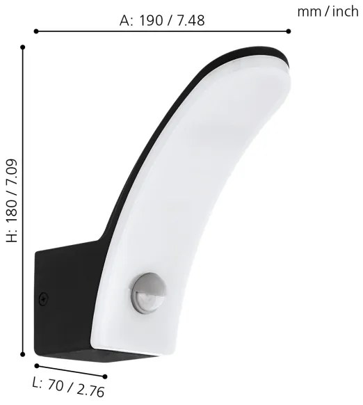 Eglo 98149 - LED Venkovní nástěnné svítidlo se senzorem FIUMICINO LED/11W/230V IP44