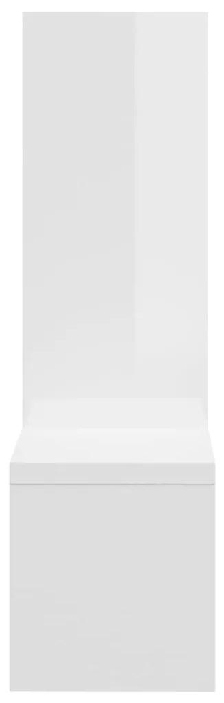 Nástěnné police 2 ks bílé vysoký lesk 50x15x50 cm dřevotříska - Default Title