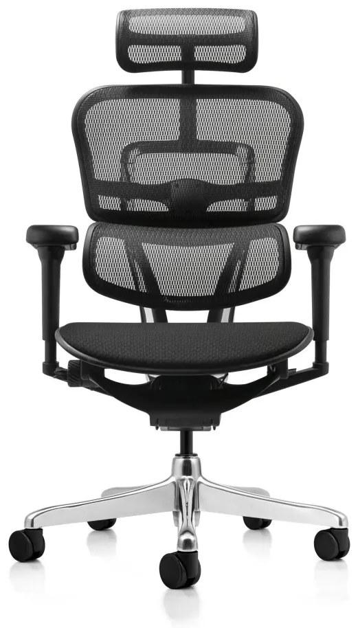 Office Pro Kancelářská ergonomická židle SIRIUS NEO – opěrák síť, čalouněný sedák, černá