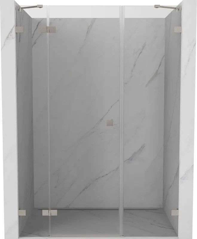 Mexen Lunar, levé otočné sprchové dveře 145 cm, 8mm čiré sklo, ocelový profil, 834S-145-050-97-00-L
