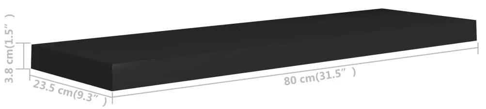 vidaXL Plovoucí nástěnné police 4 ks černé 80 x 23,5 x 3,8 cm MDF