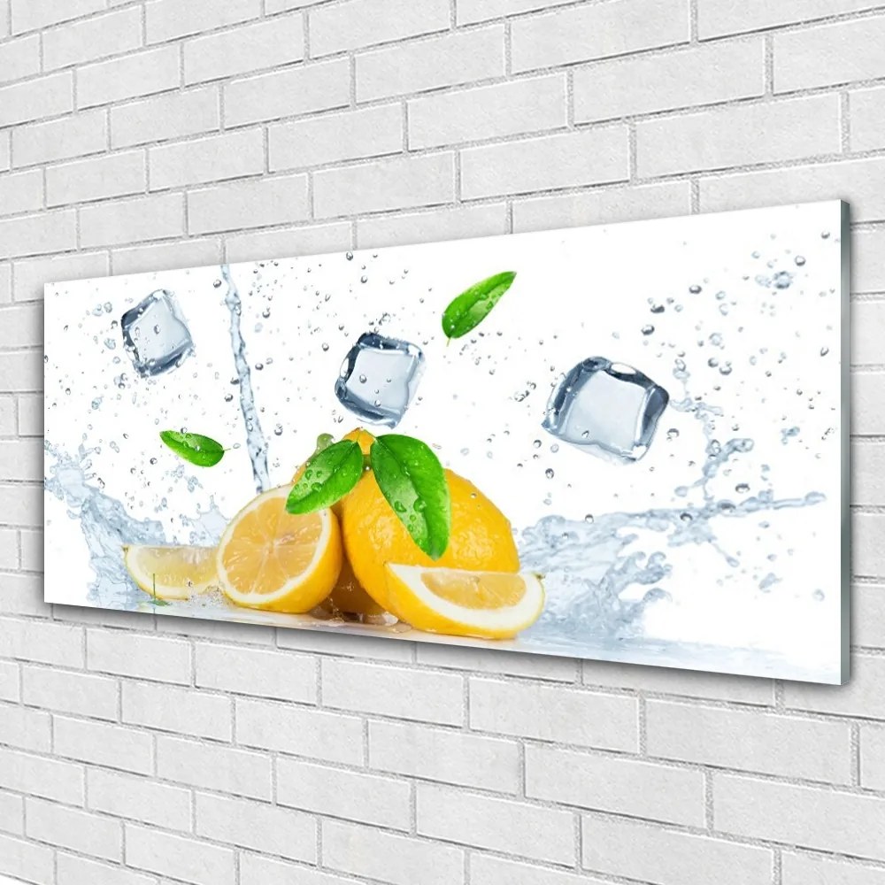 akrylový obraz Citron Kostka Ledu Kuchyně 125x50 cm