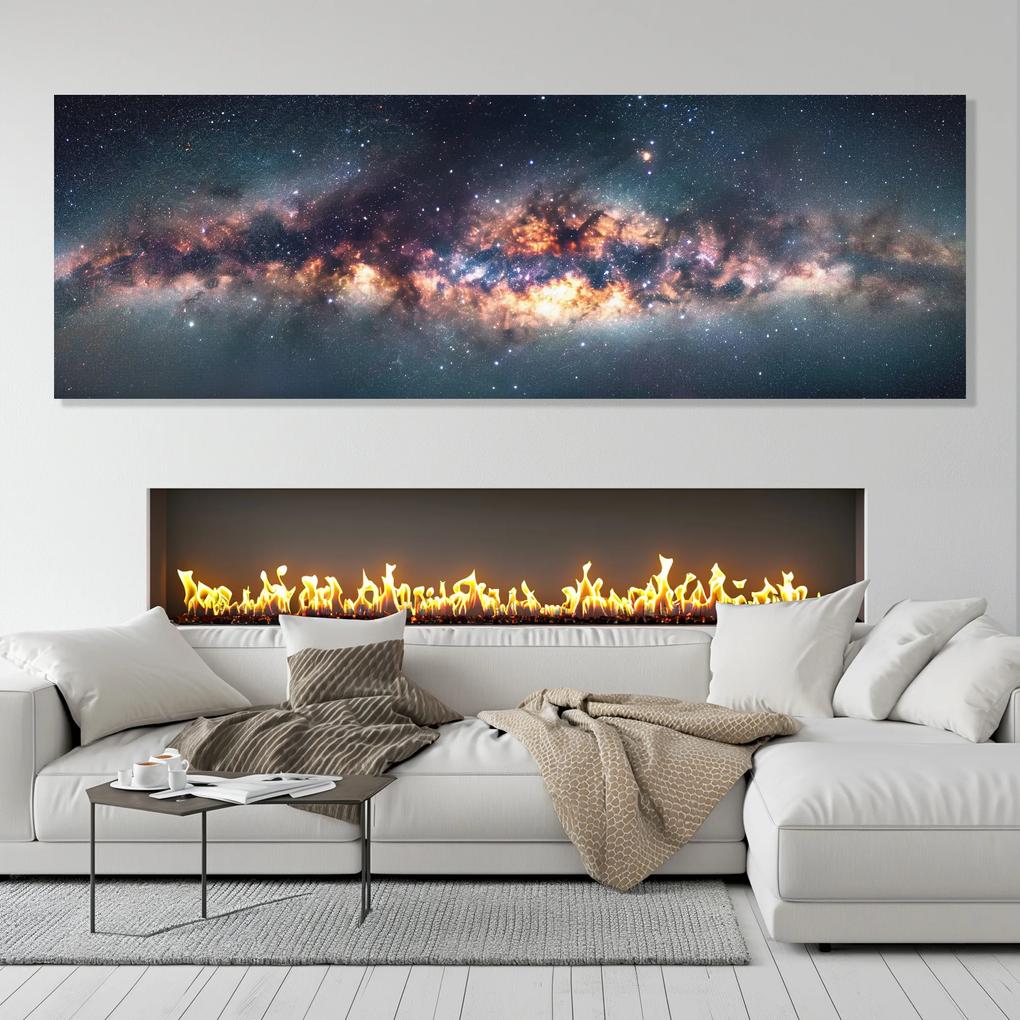 Obraz na plátně - Galaxie Mléčná dráha FeelHappy.cz Velikost obrazu: 240 x 80 cm