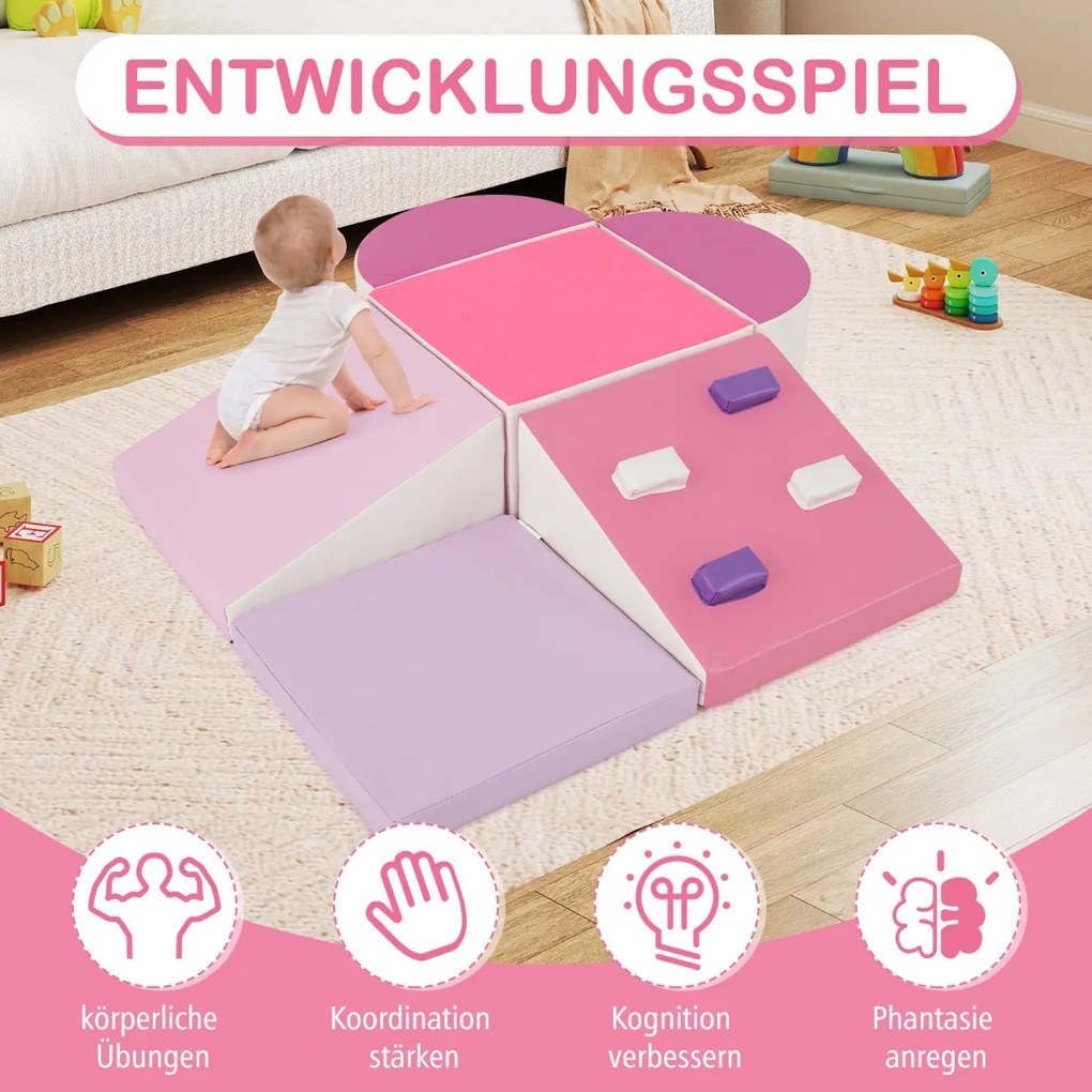 Costway 6 ks. Kinder Schamstoff Bausteine mit Kletterfelsen zum Klettern