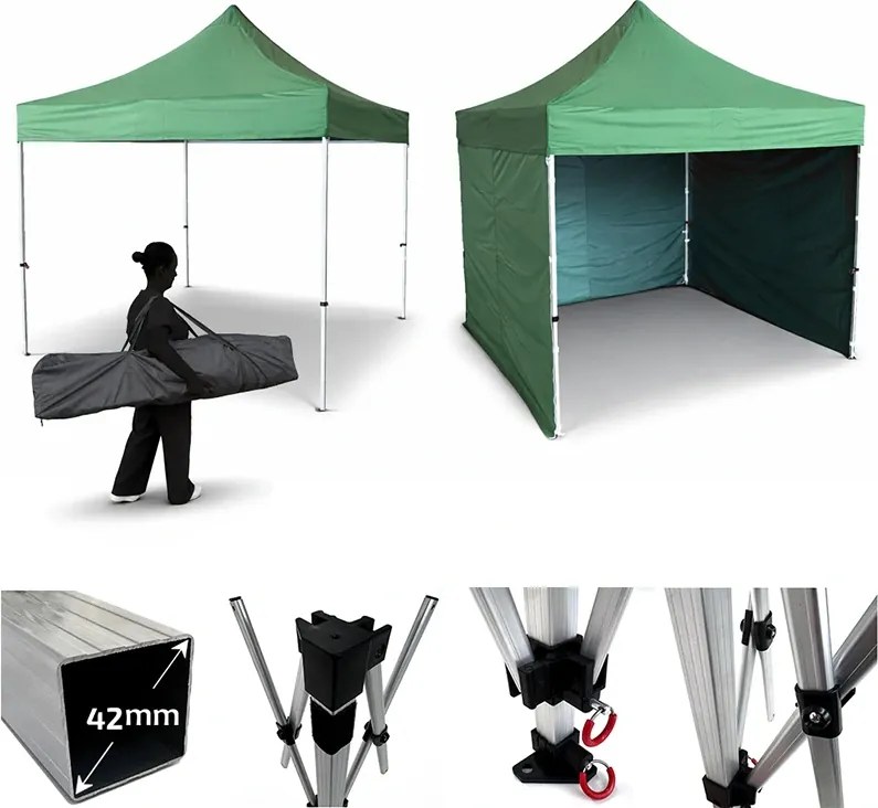 Nůžkový párty stan RedX® LITE 3x3 m (Kvalitní, extrémně lehký a cenově dostupný párty stan 3x3 m pro domácí a hobby použití)