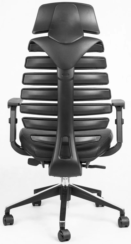 MERCURY kancelářská židle FISH BONES PDH černý plast, černá koženka PU580165