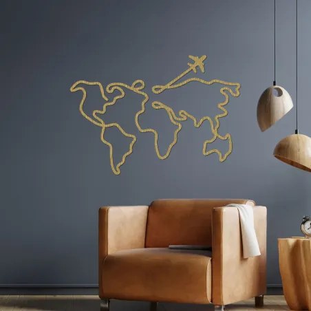 Designová dřevěná mapa světa na zeď | SENTOP PR0496