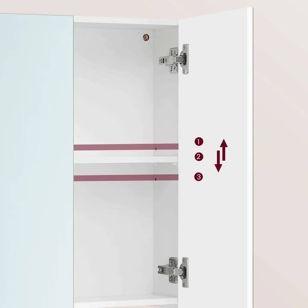 Autronic Nástěnná zrcadlová skříňka AZR-E1132 WT