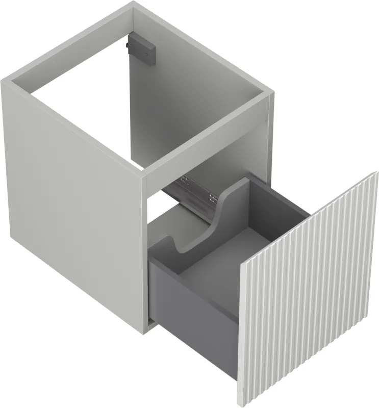 Mexen Rivel, koupelnová skříňka 40 cm, 1 zásuvka, drážkovaná, šedá matná, 91A20-04047-1-BF62